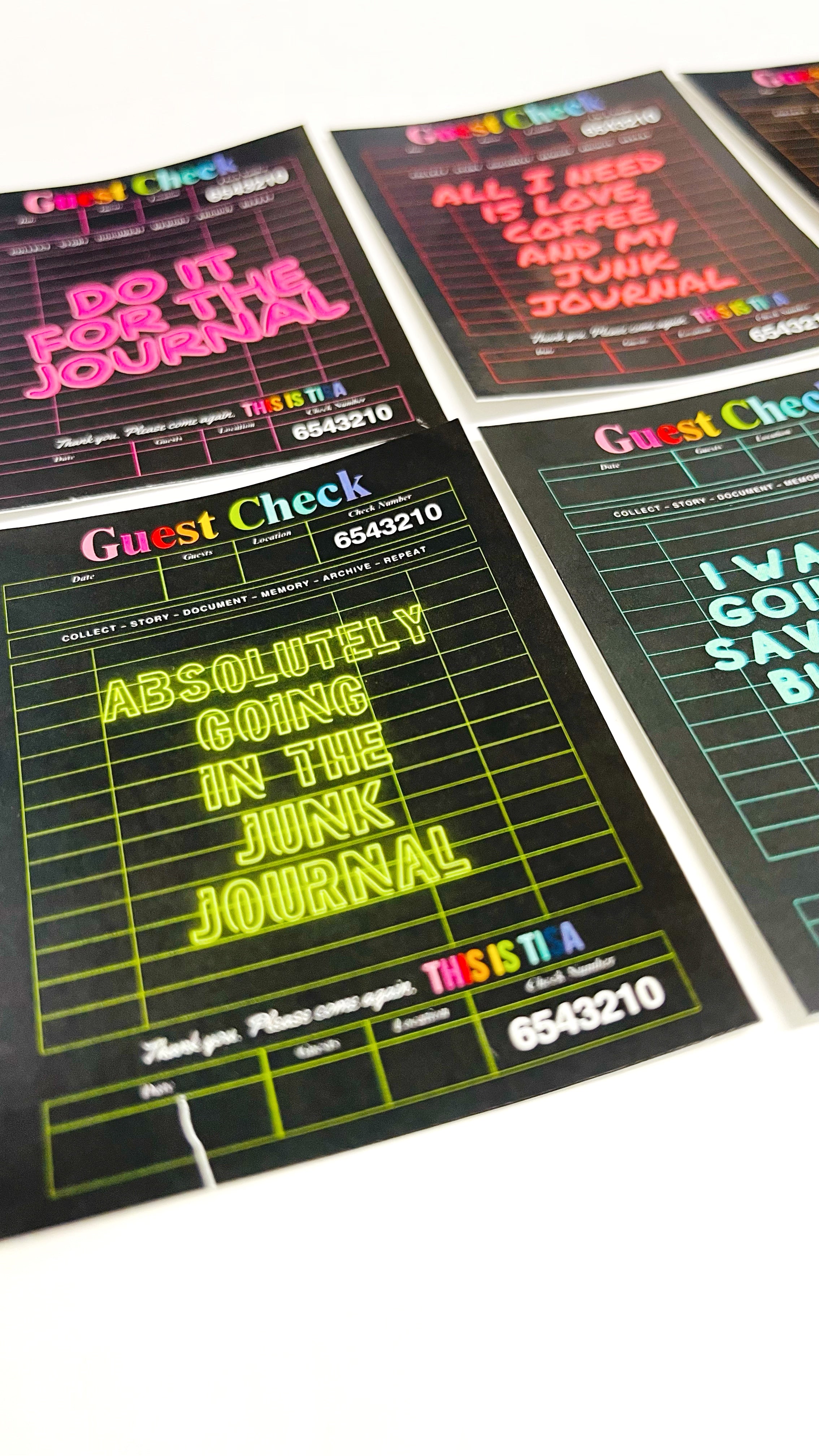 Guest Check Journaling Stickers – Archive Collection – This Is Tisa